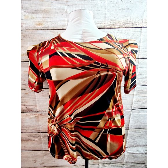 Susan Lawrence | Tops | Susan Laurence Retro 9s Geometric Multicolor ...